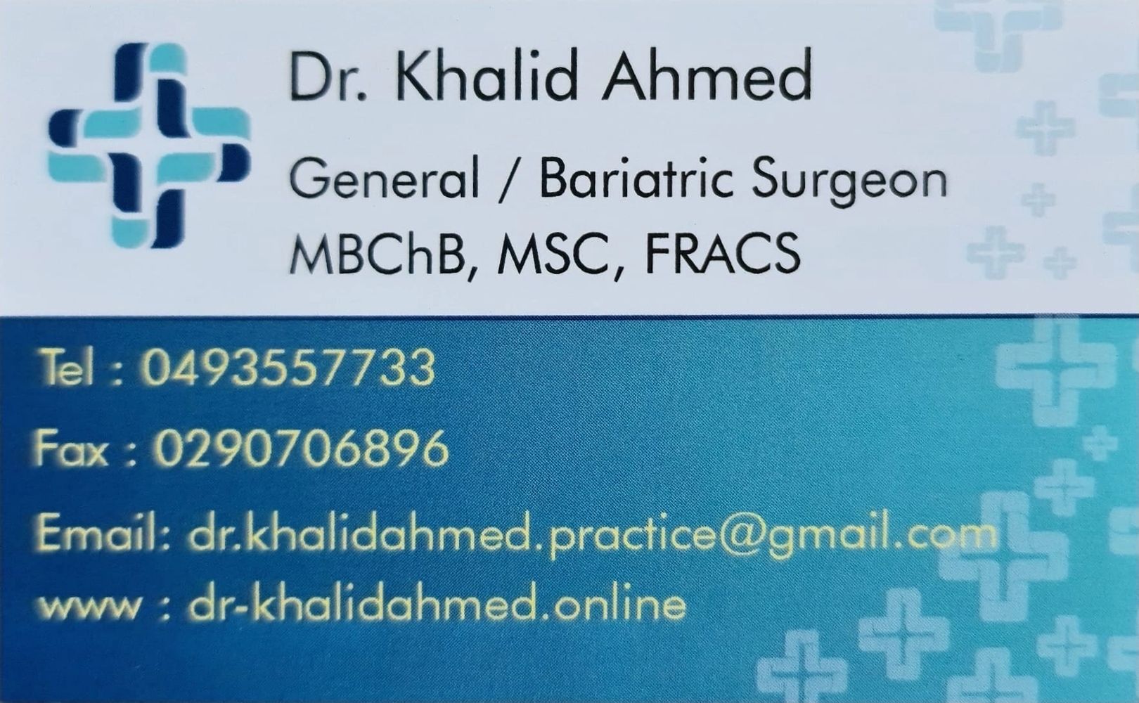 General / Weight Loss Surgeon - Dr. Khalid Ahmed